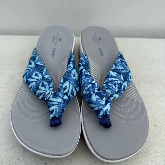 Shoes | Clarks Womens Cloudsteppers Arla Glison Flip Flop Sandals Blue ...